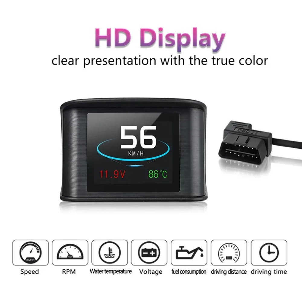 On-board Driving Computer OBD Smart Digital Meter Speed Voltage RPM ...