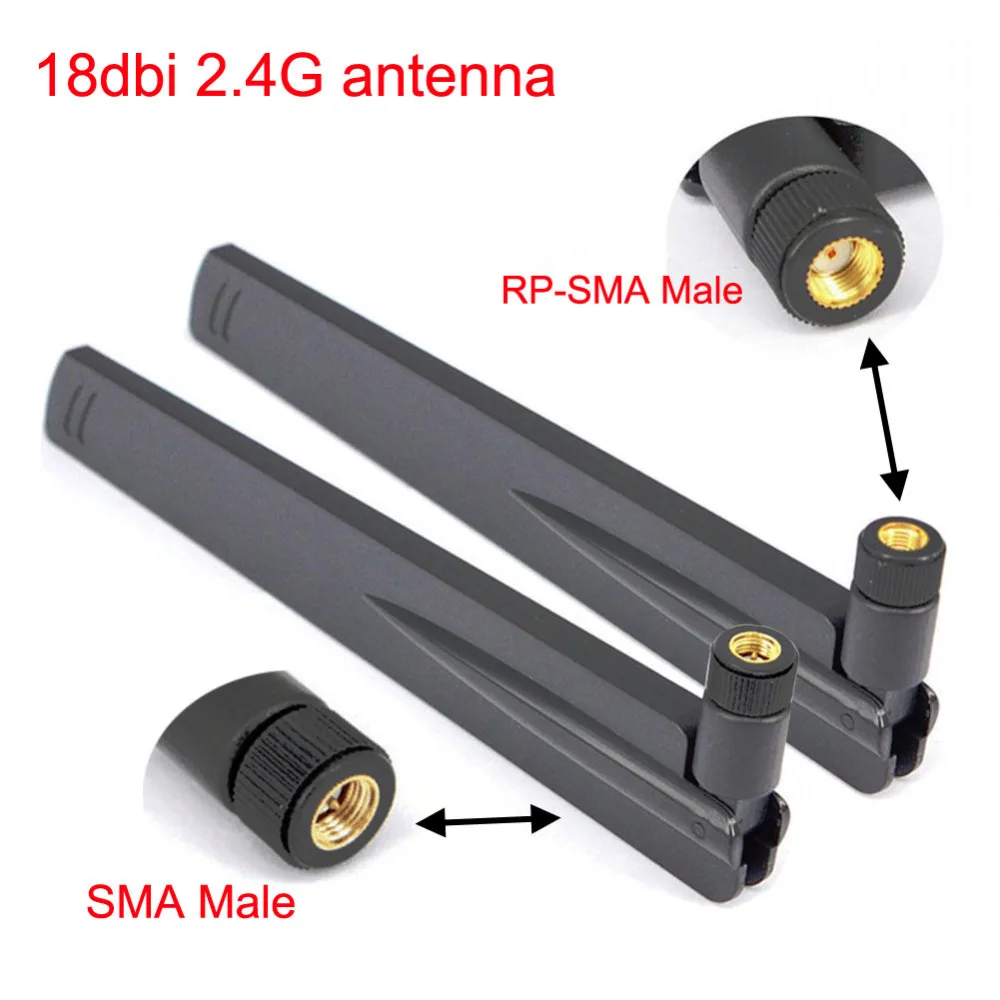 2pcs-18dbi-2-4GHz-WiFi-Antenna-SMA-RP-SMA-Male-Universal-Amplifier-WLAN ...
