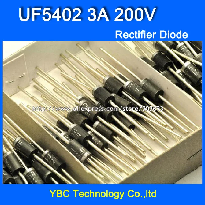 100 unids/lote UF5402 3A/200V diodo rectificador de recuperación rápida ...