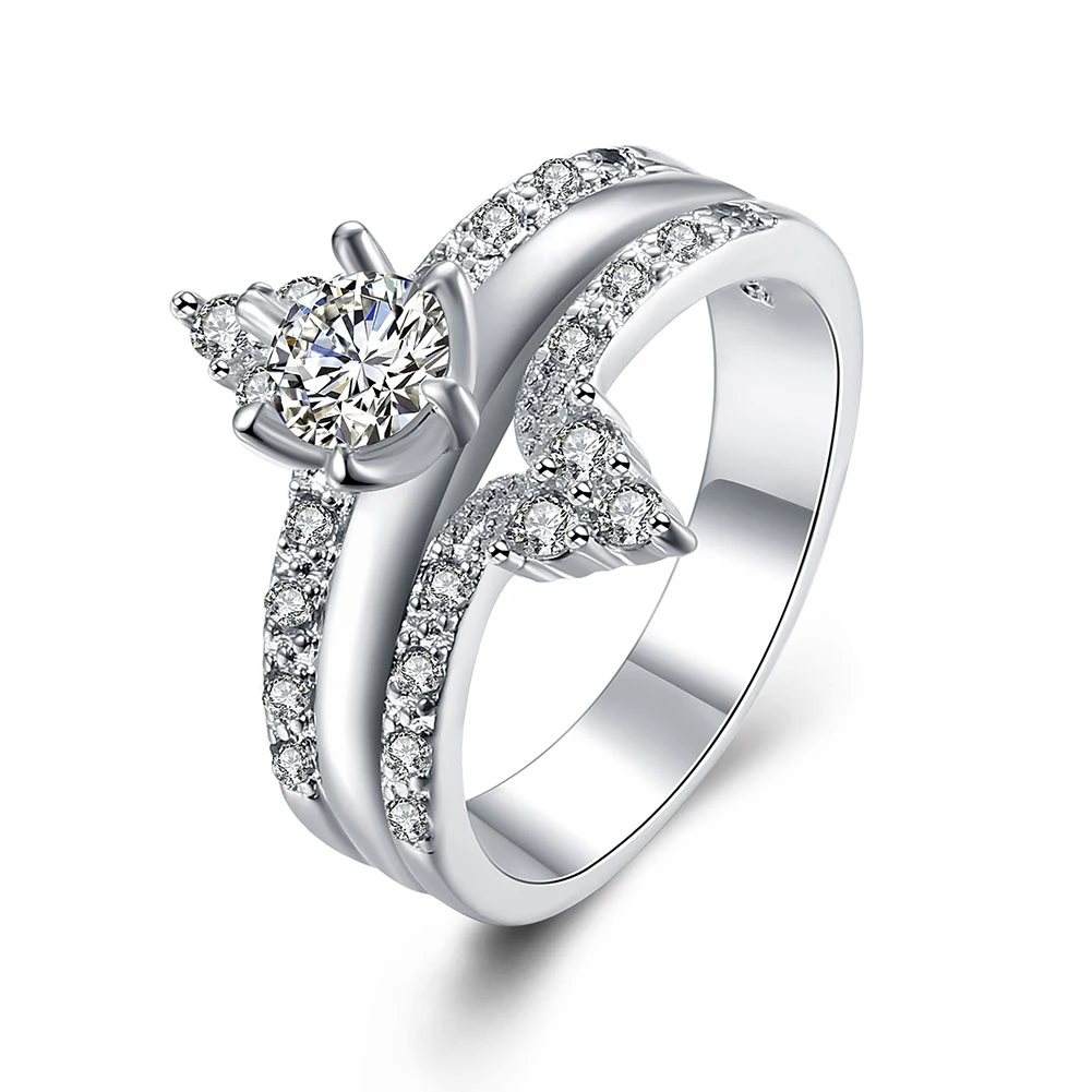 Beautiful Geometry Silver Ring for Women Pretty Fashion Wedding Silver ...