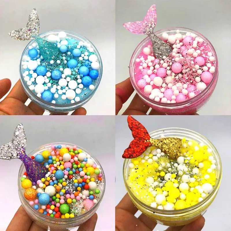 Clear Slime Fishbowl Beads Mermaid Crystal Mud Cotton Diy Slimes Play ...