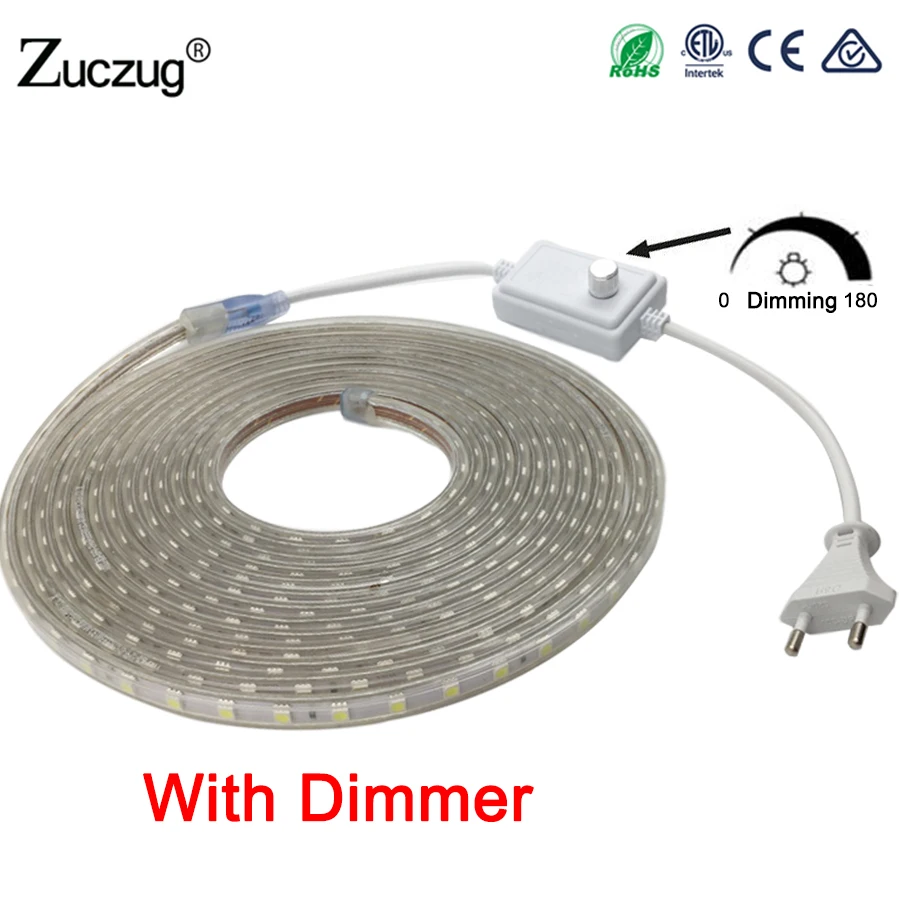 led strip 220 V volt Dimmable 5050 AC 220V Flexible Light 1M 2M 3M 4M ...