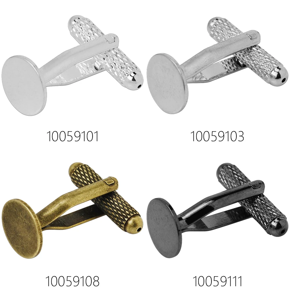 20pcs Flat Cufflink Blanks with a 10mm Pad,Round,cuff link setting ...