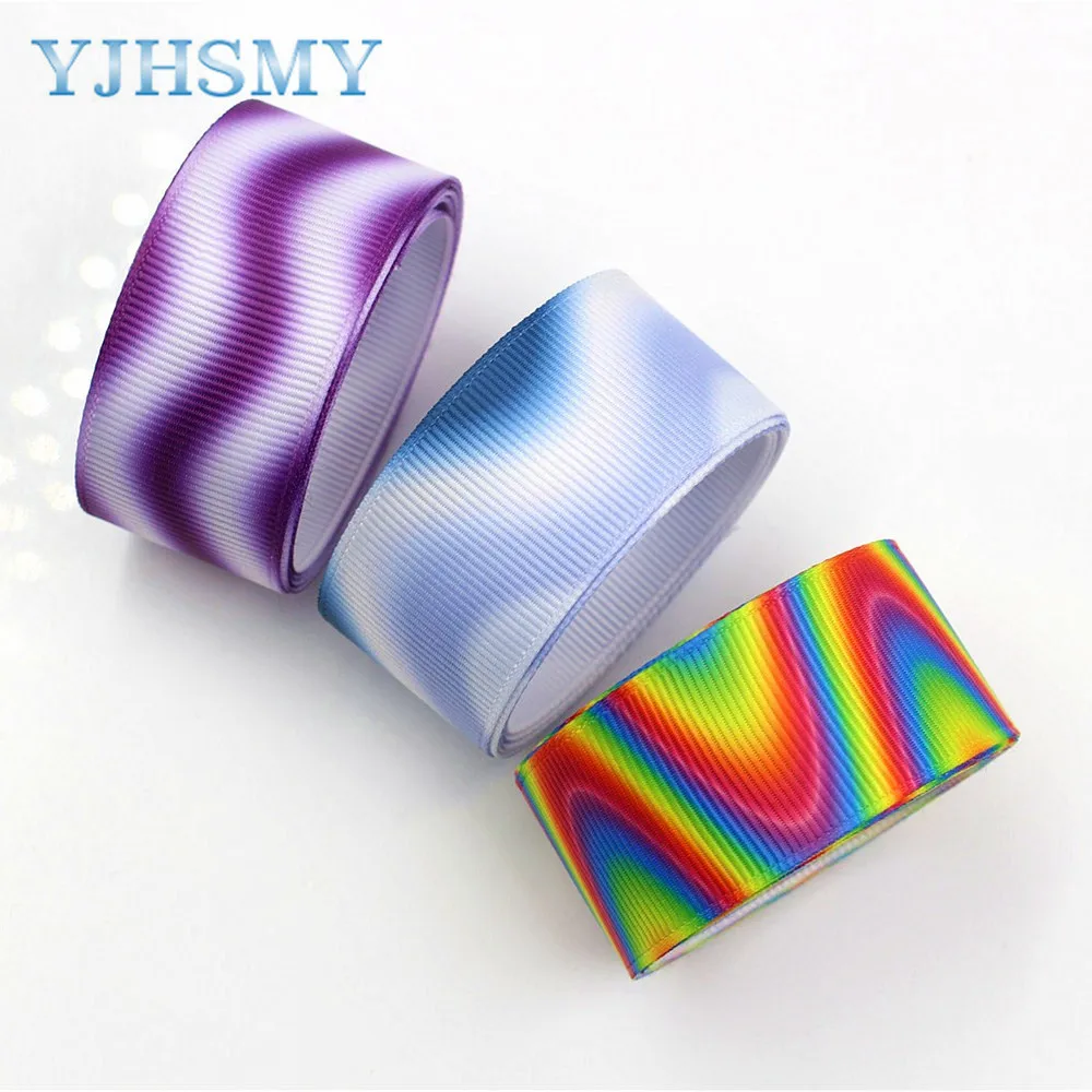YJHSMY 178011,25MM 10 yards Rainbow ripple series ribbons, DIY handmade ...
