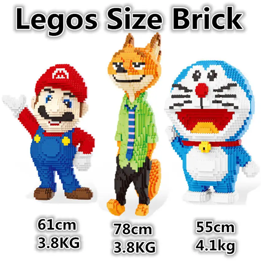 Balody Big Size Blocks Nick Fox Model Building Bricks Legos Mario Doll ...