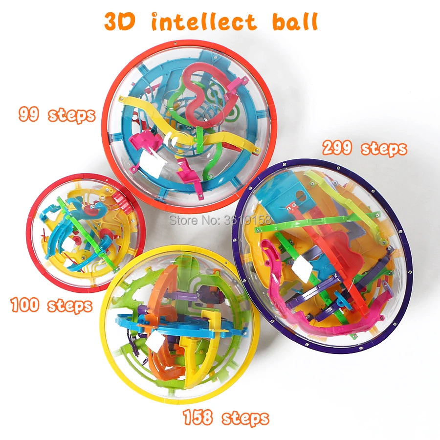 3d Magical Intellect Maze Ball 99/100/158/299steps,iq Balance Magnetic ...