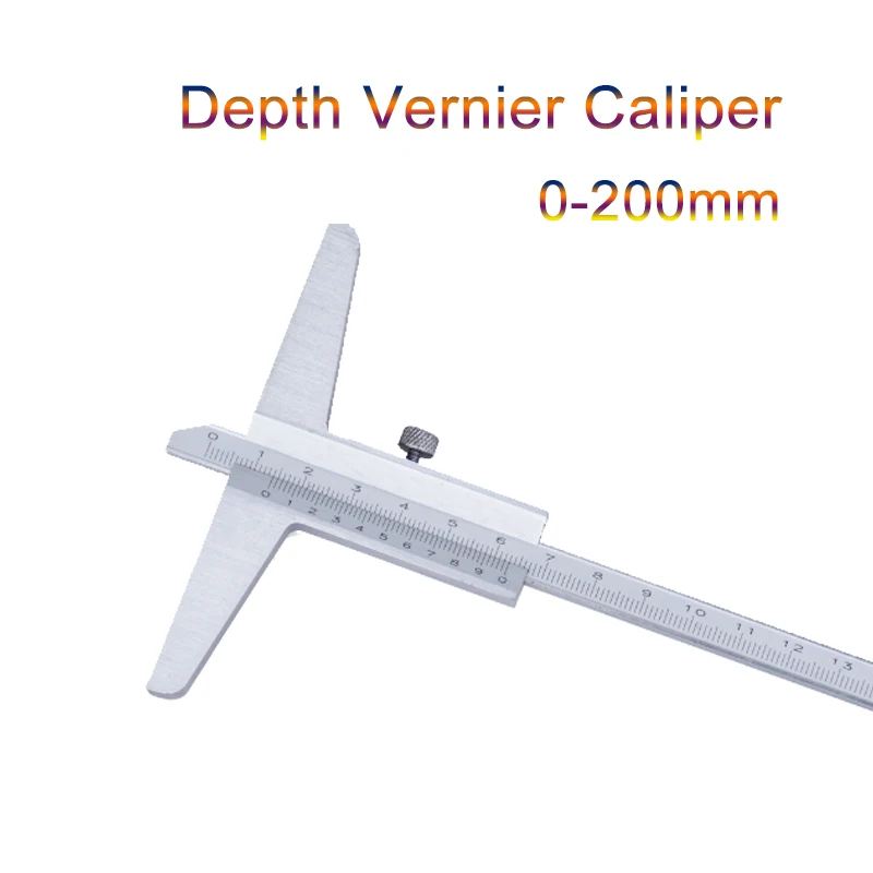 200mm 8inch Depth Vernier Caliper With Hook 0-200mm Depth Gauge Depth ...