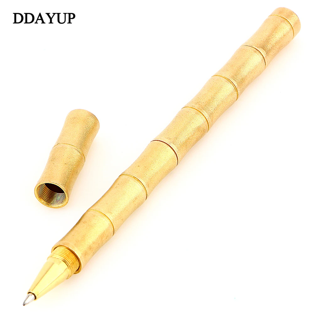 Creative Bamboo Design Brass Handmade Pure Brass Metal Ball Pen Copper ...