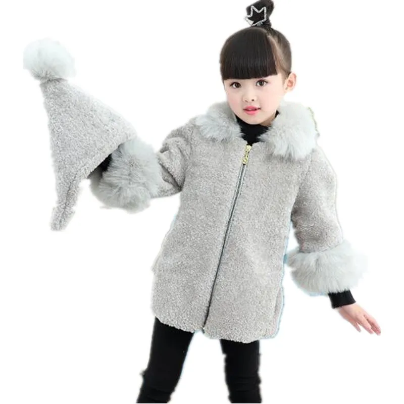 Furry Girls Faux Fox Fur Coat Autumn Winter 2018 Clothing Hooded ...