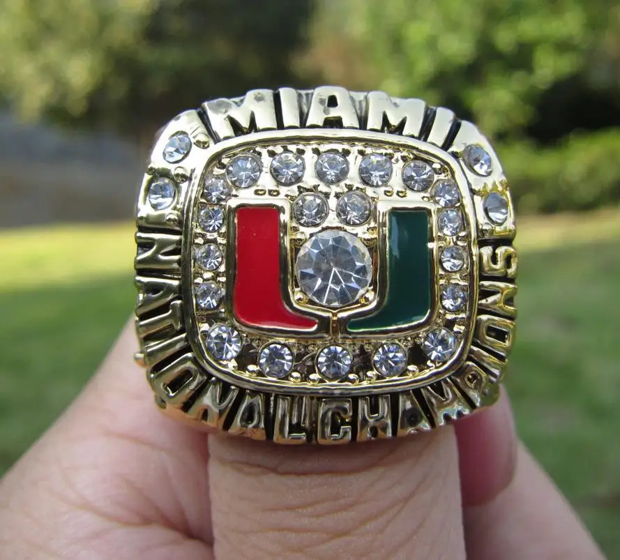 High Quality NCAA 1991 Miami Hurricanes National Championship Ring ...