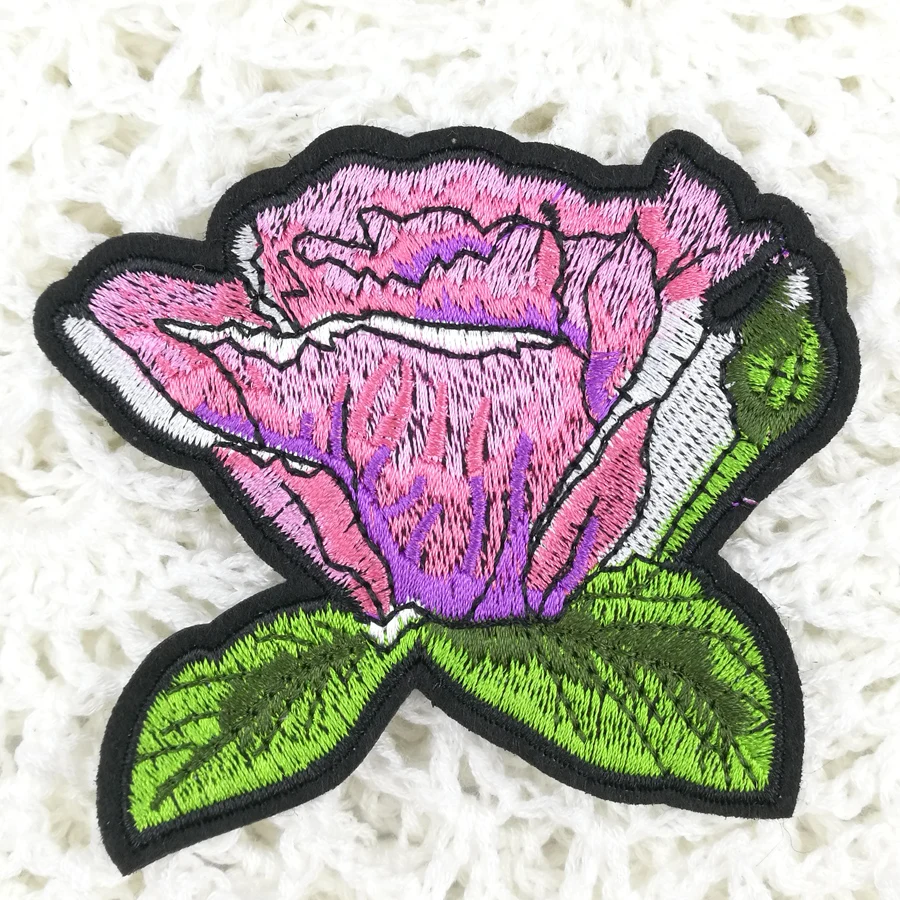 1Pcs Purple Flower Patches Iron On Embroidered Patch For Clothing ...