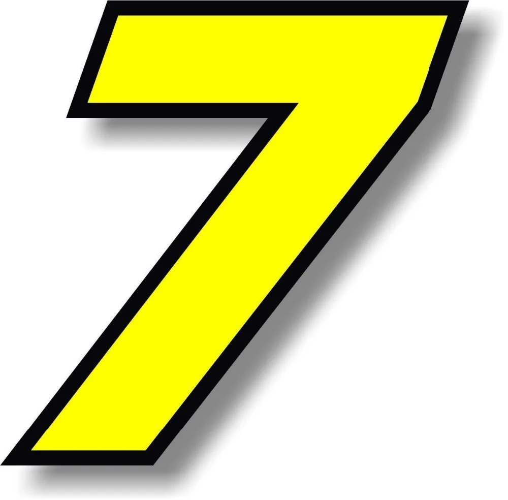 ETIE stickers Yellow 3 inch Race Numbers with black border vinyl ...