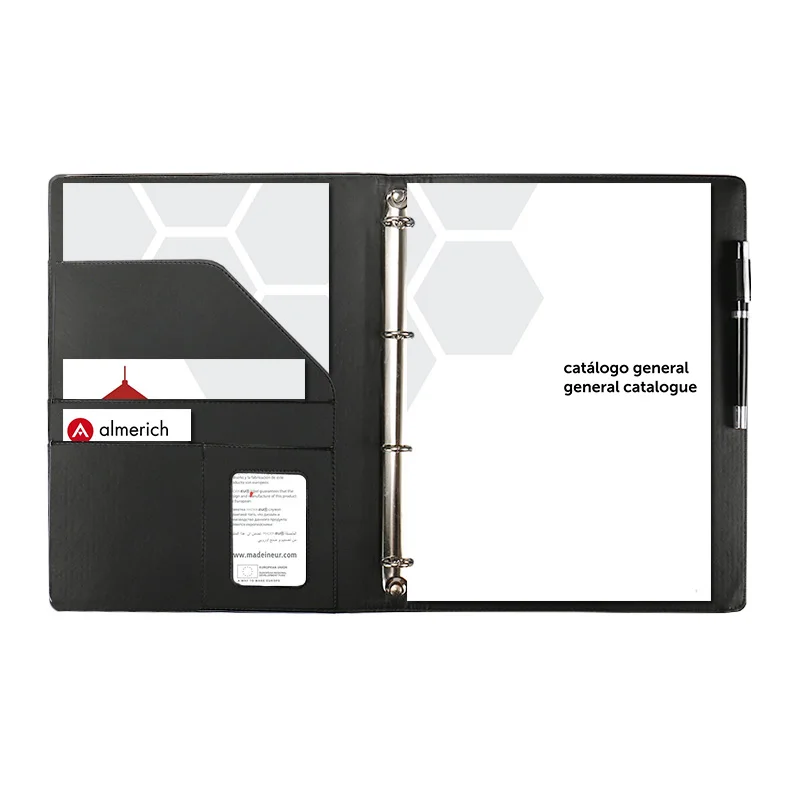 File Folder A4 High Quality PU Leather 4 Rings Letter Size Document 