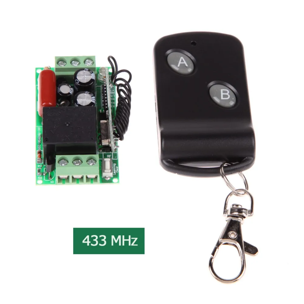 New-220V-315MHz-433MHz-Small-Remote-Control-Switch-with-2-Button-Remote ...