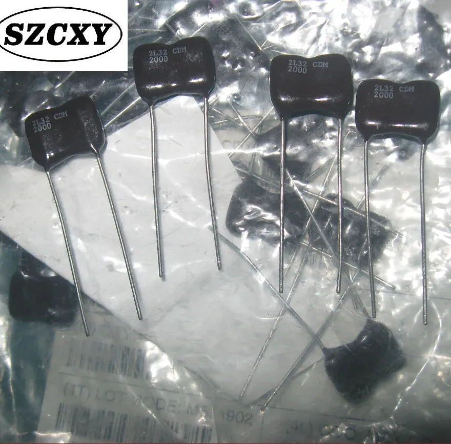 New and original 10pcs CDM 2000P 202 500V Mica capacitorFeet from 10 mm ...