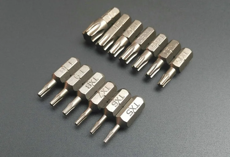 10pcs 1/4" Torx Bit T6-t45 L25mm S2 Torx Screwdriver Bit Magnetic Hex ...