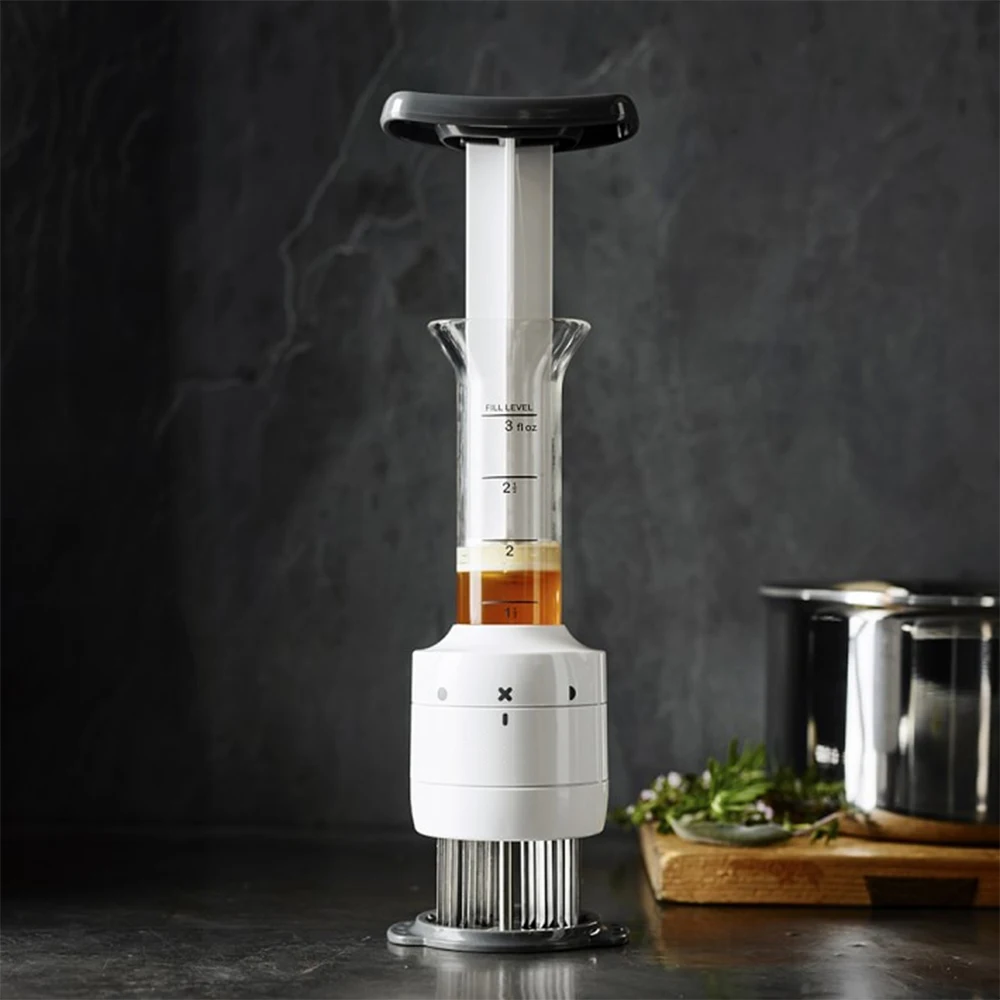 Stainless Steel Meat Injector Tenderizer With Marinade Needles Sauce
