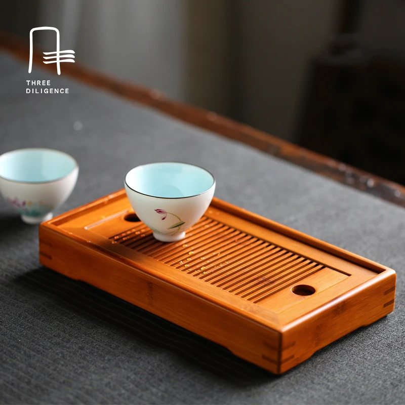 Bamboo chinese tea tray Tea Set Water Storage Traditional Kongfu Tea ...