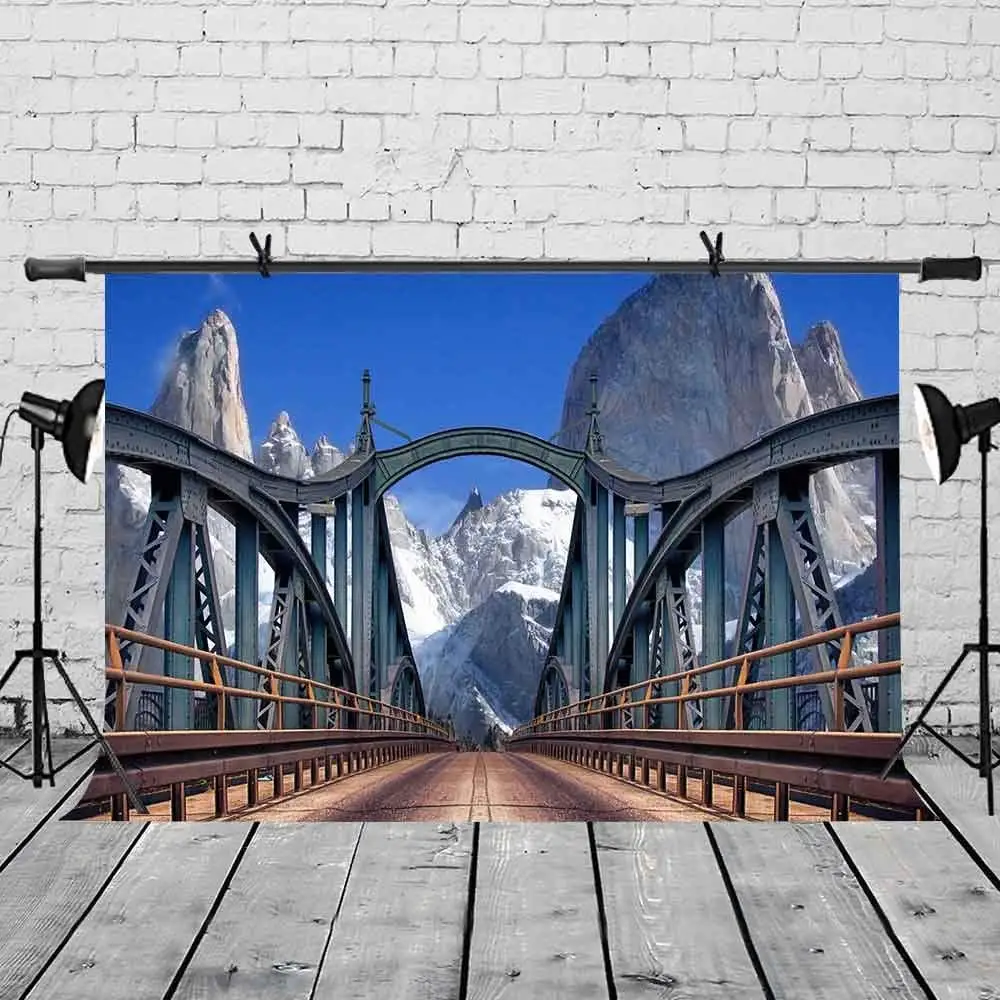 7x5ft Natural scenery Backdrop Dangerous suspension bridge natural ...