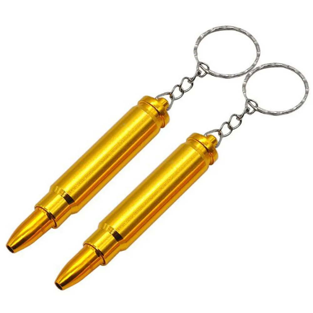 Mini Keychain Aluminum Bullet Shape Snuff Snorter Tobacco Pipe Smoking ...