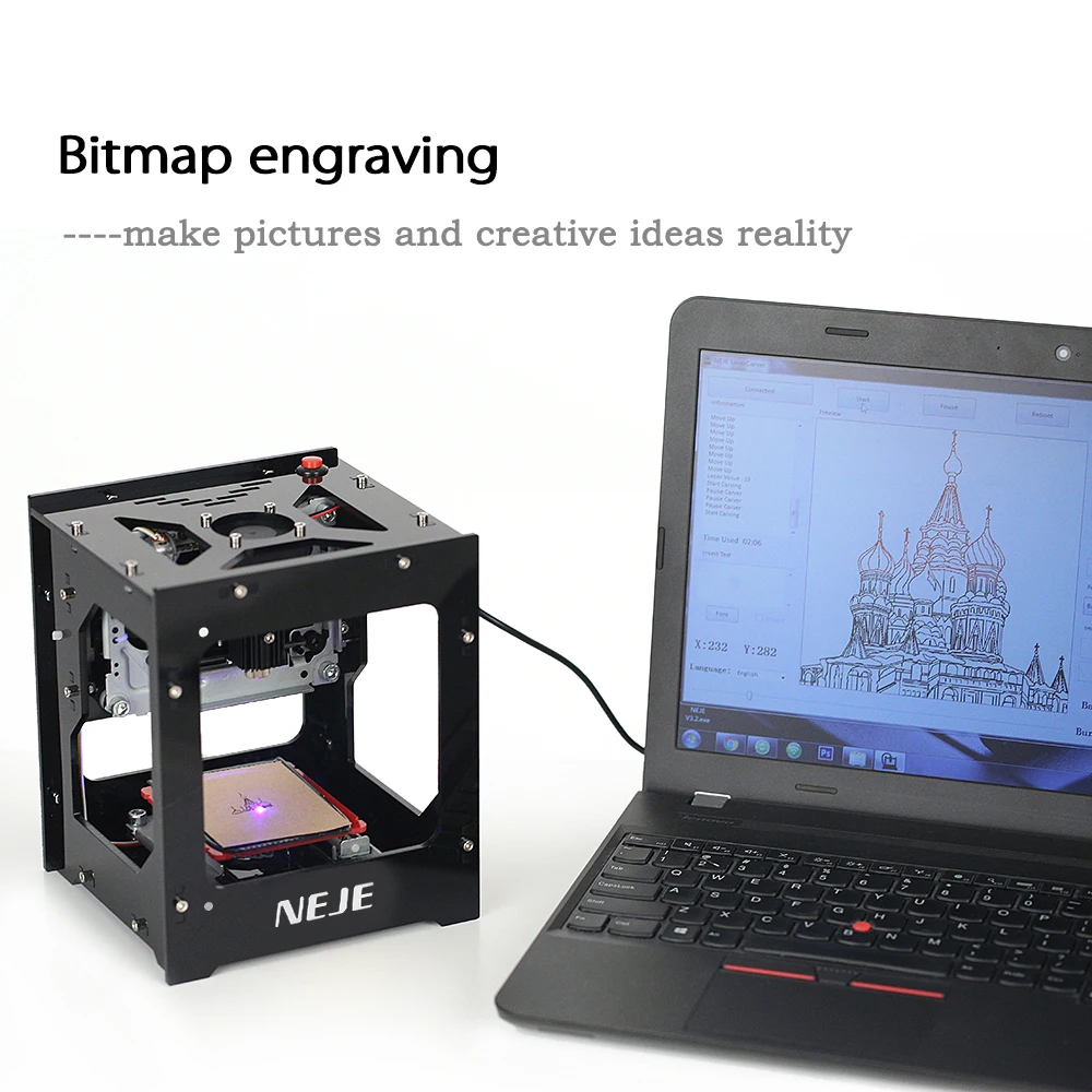 1500mW Mini cnc router Laser Engraver Carver DIY Print Engraving ...