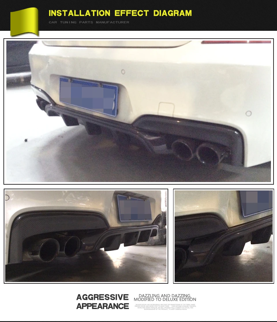REAR BUMPER DIFFUSER SPOILER FOR BMW 6 SERIES BUMPER 2012 – 2017 - KT4 ...