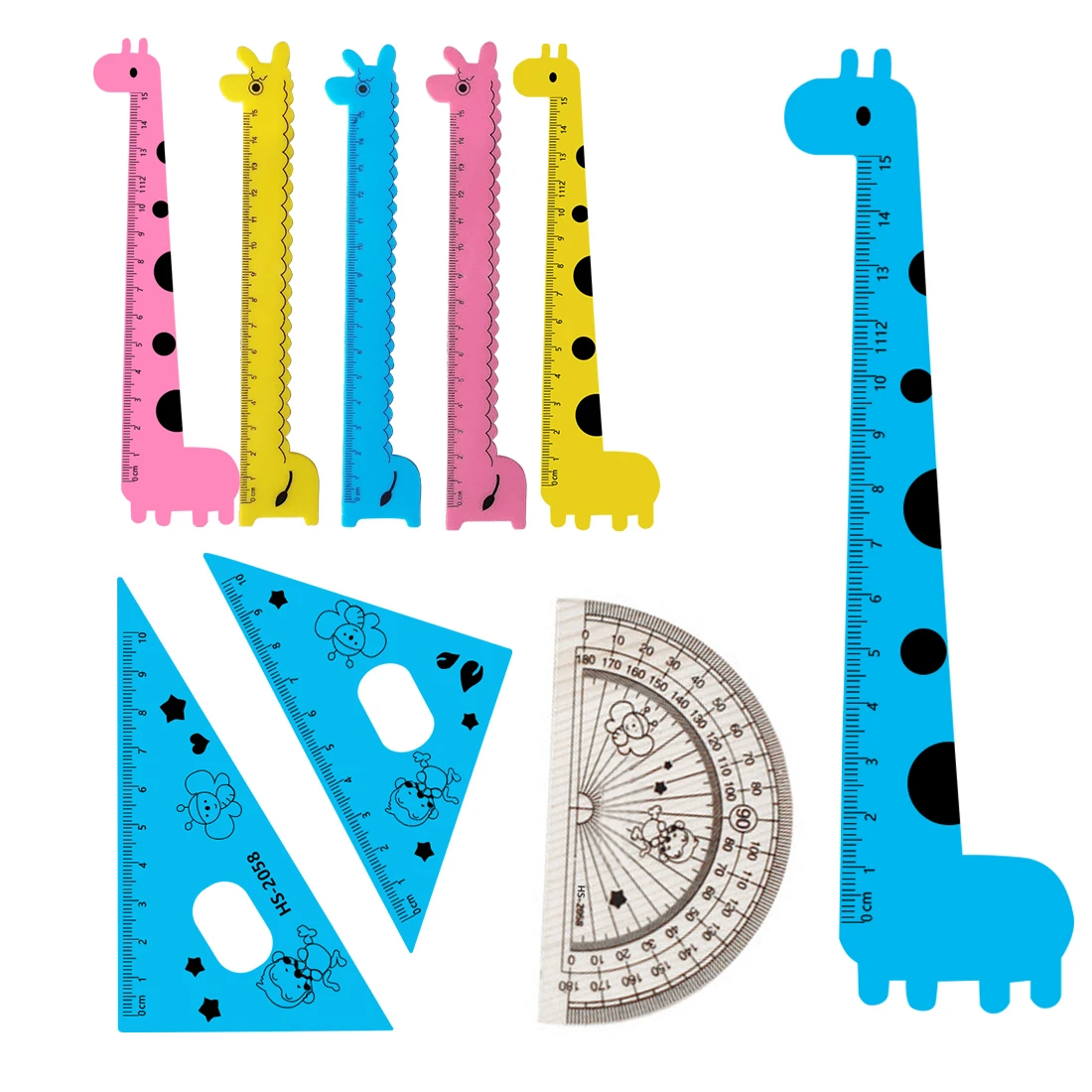 FangNymph Cute Student Kids Drafting Stencil Ruler Cartoon Giraffe ...