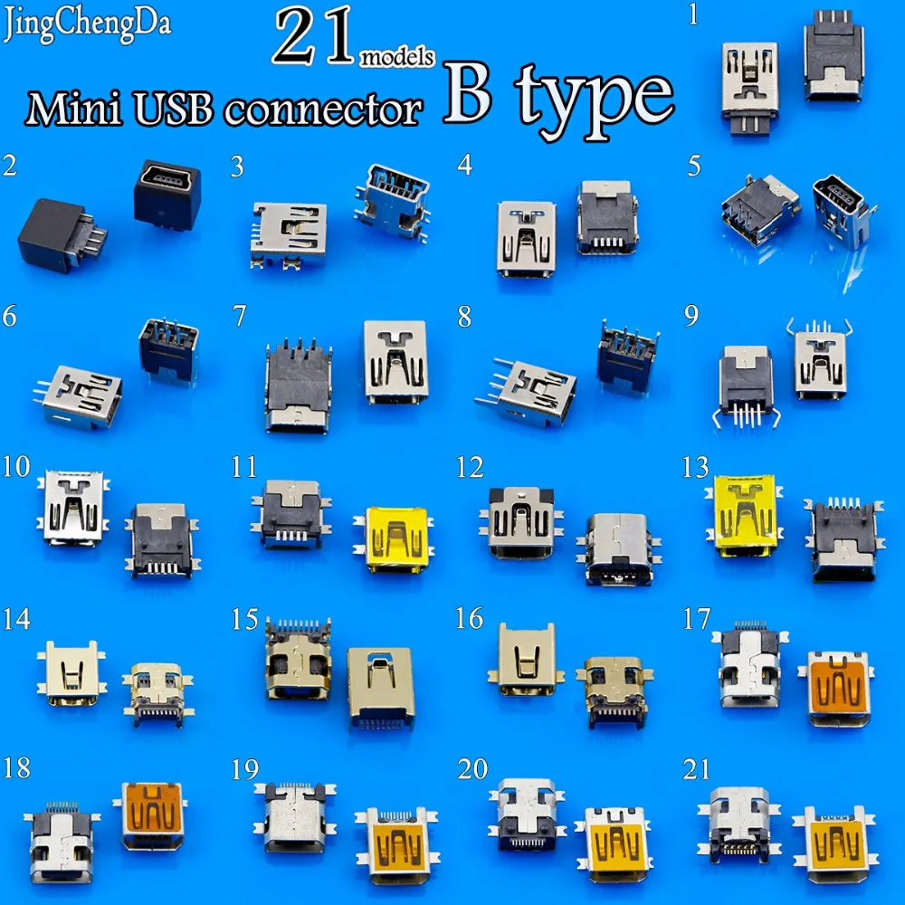 Jcd mini usb tipo b fêmea 5 pinos smt smd shen placa pcb soquete ...