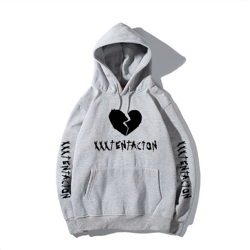 New Fashion Xxxtentacion Hoodie Broken Heart Sweatshirt Men Women Hip Hop Rapper Hooded Hoodies