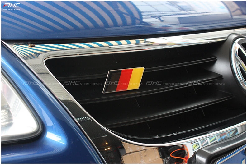1X Universal Germany Flag Front Grill Emblem Sticker For Volkswagen VW ...