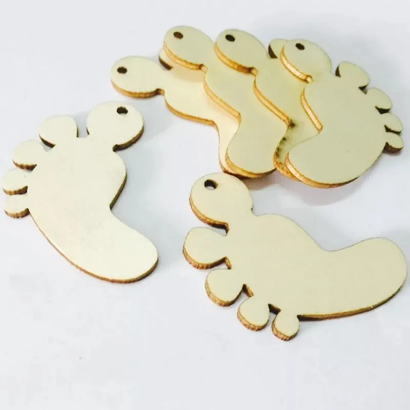 blank plywood feet shaped cutouts laser cut wooden feet ornaments ...