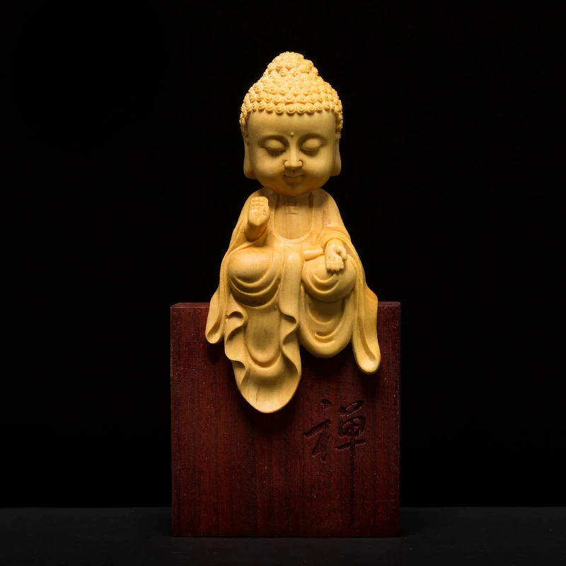 Wooden Buddha statues Three Western Gods Boxwood Wood buda statue ...