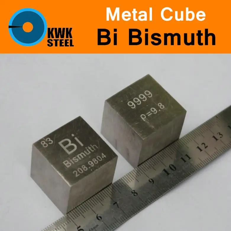 Bi Bismuth Cube Block Pure 99.99% 10mm or 1inch Cut Periodic Table of ...