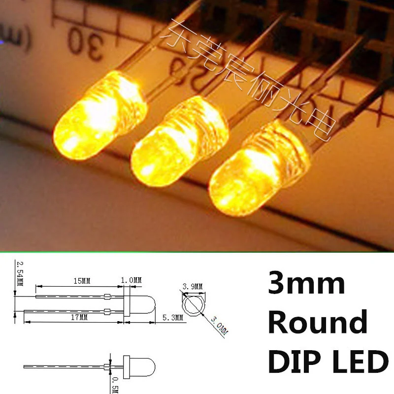 5 Mm Super Bright Led 50-Pack 5mm Yellow/Gold Flickering Candle LEDs ...