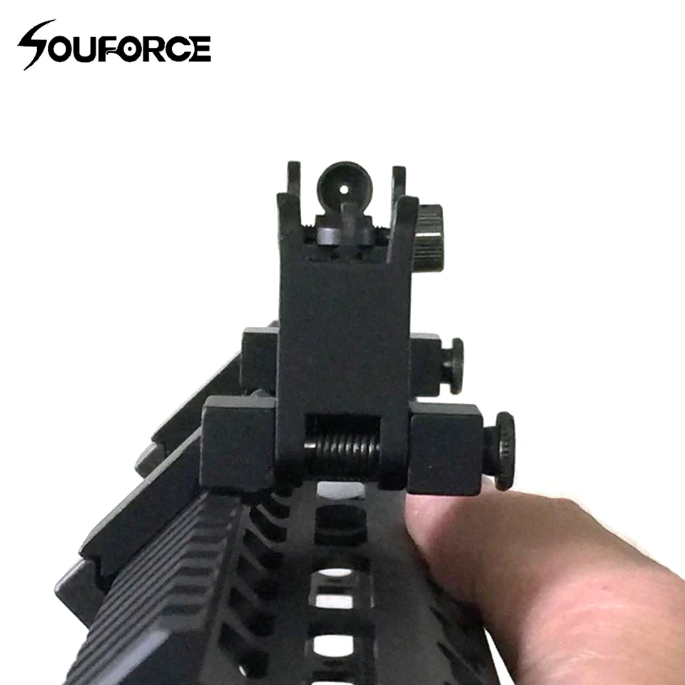 1 Pair Tactical Front and Rear Side Sight Flip Iron Sights Heat treated ...
