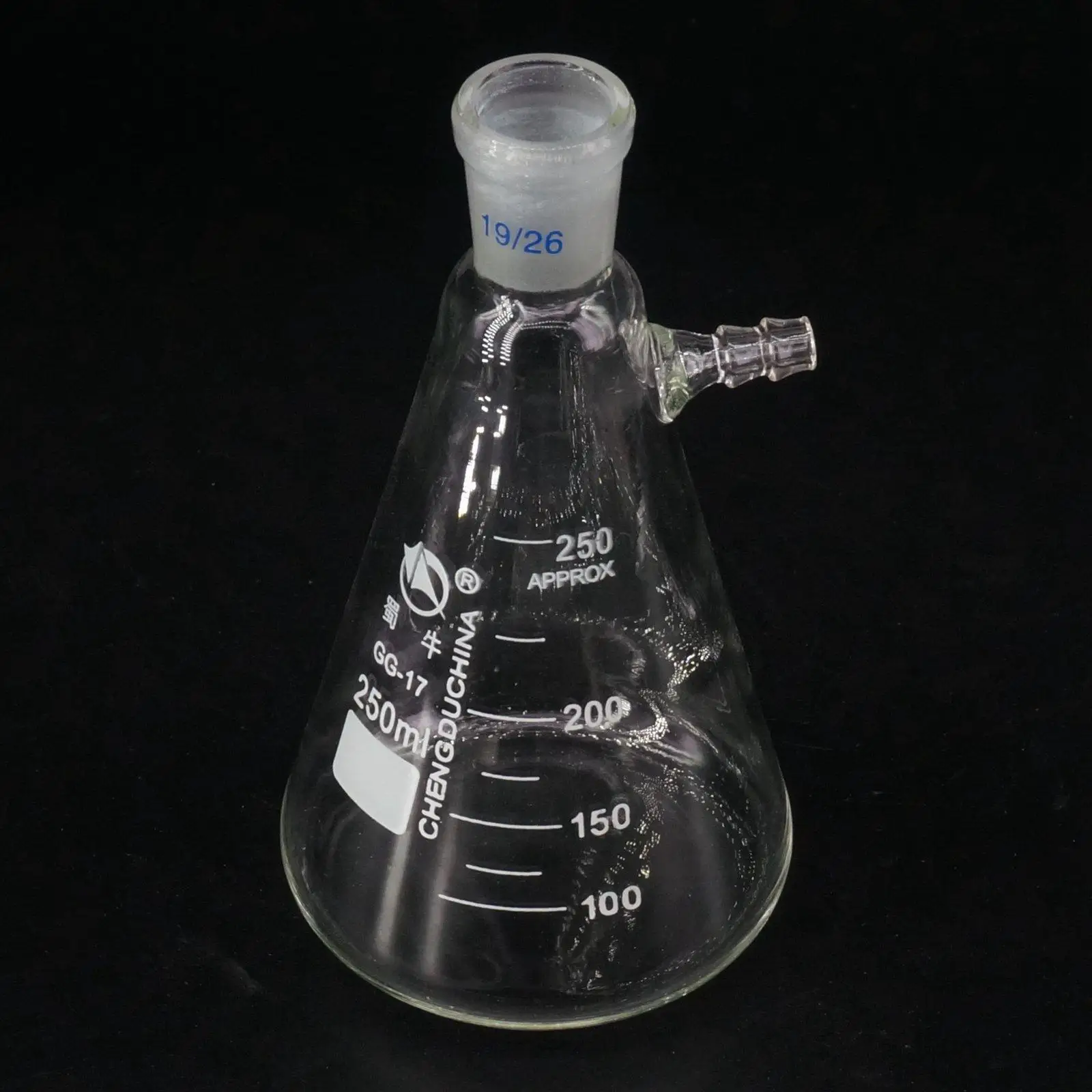 250ml 19/26 Ground Joint Conical Filter Flask with Side Arm Lab Glassware