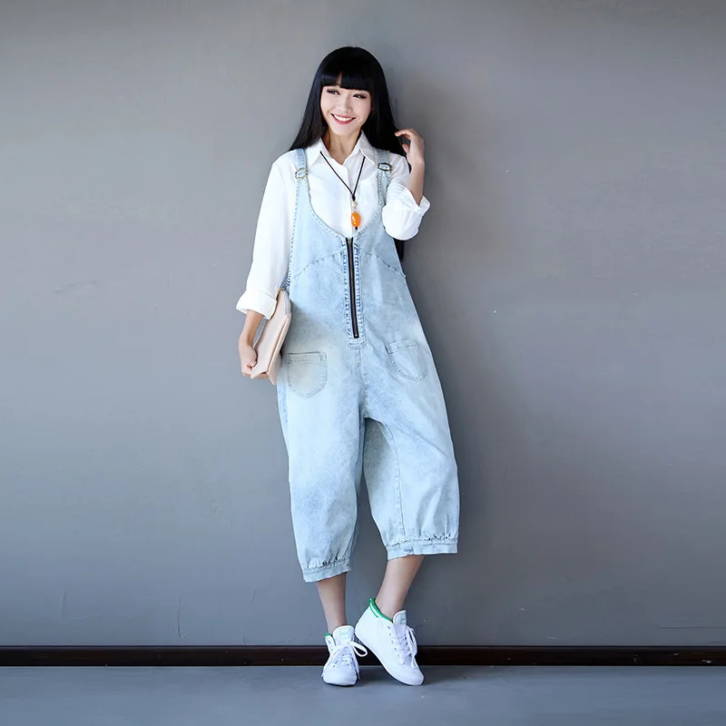 Buy Korean Style Jeans Woman Casual Denim Jumpsuit