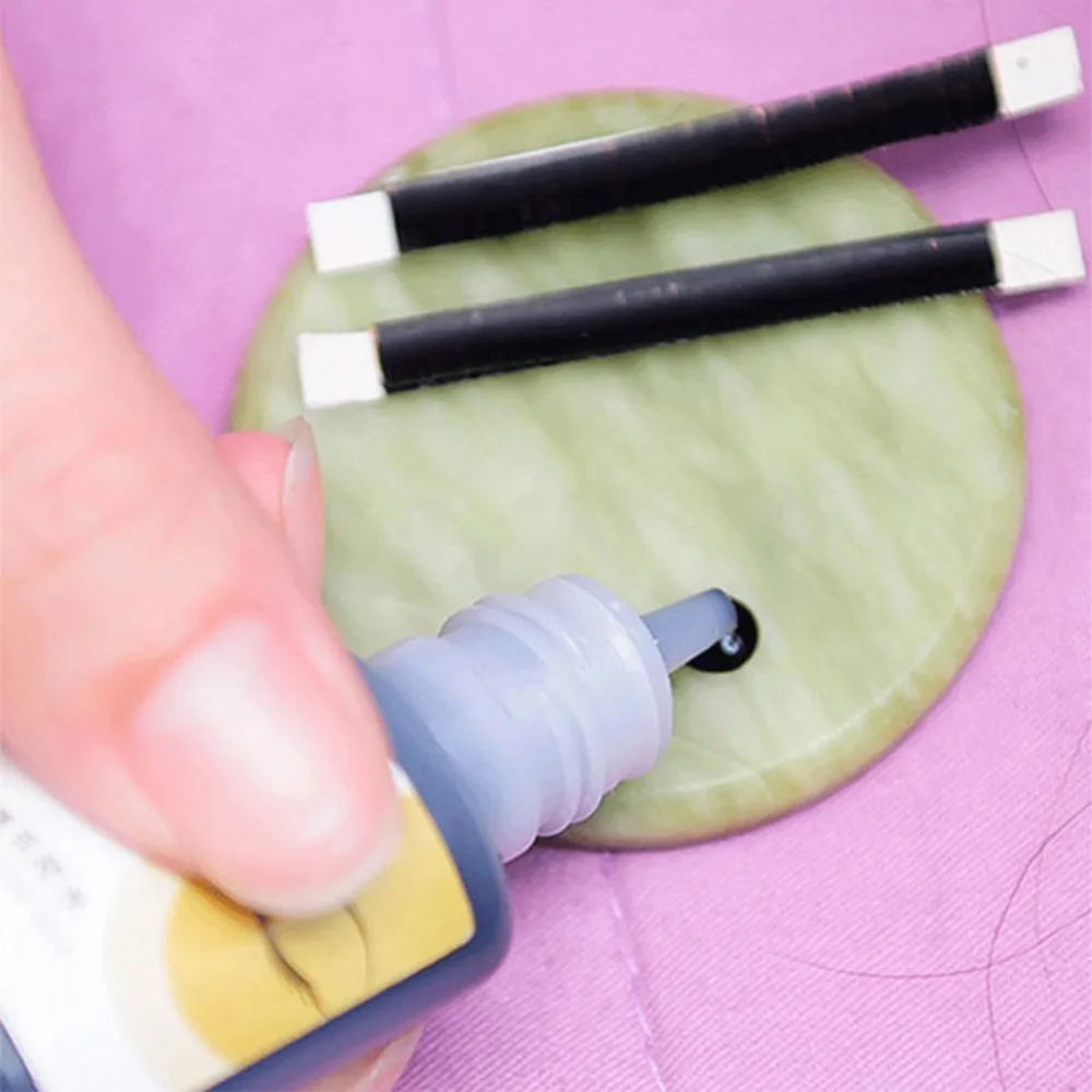 2pcs Round Jade Stone Eyelash Extension Glue Adhesive Pallet False ... 2pcs Round Jade Stone Eyelash Extension Glue Adhesive Pallet False ...