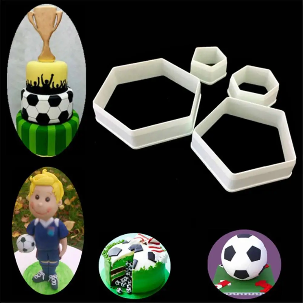 Hexagon Shaped Cutters 4-Piece Soccer Cookie Cutter Set - Hexagon ...