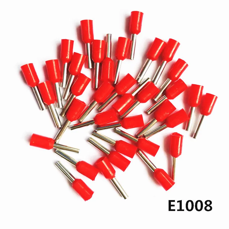 100pcs tube insulating terminals E0508 E1008 E1508 terminals pin type ...