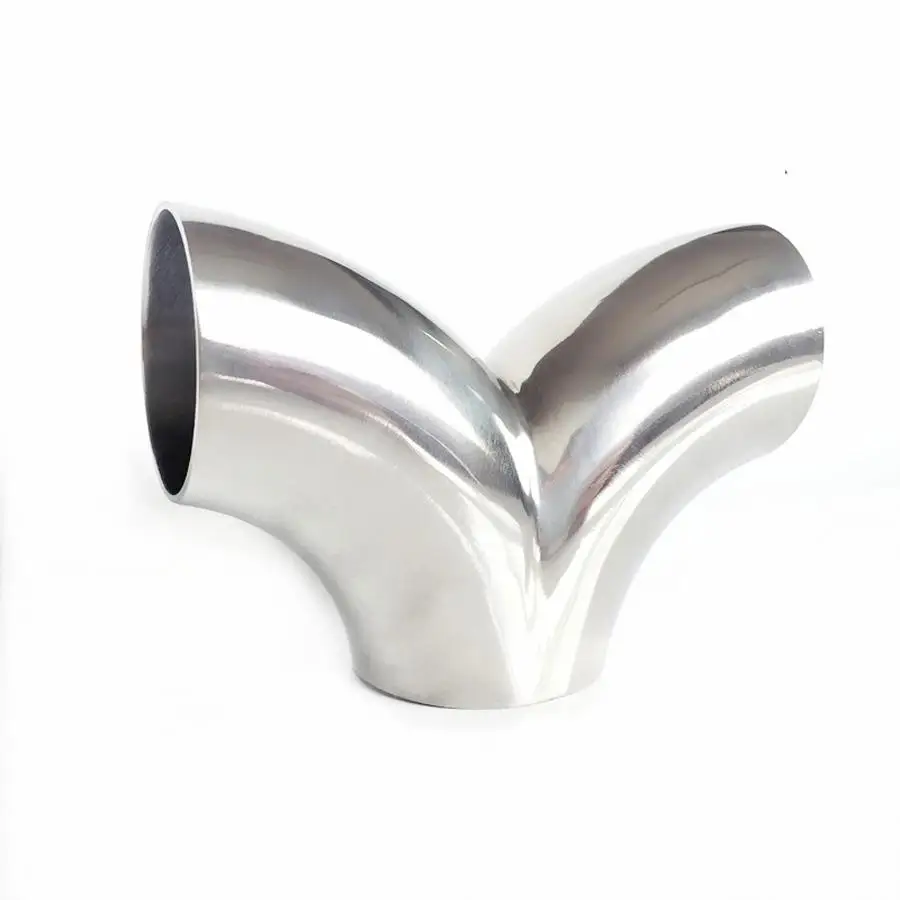 102mm 4" Pipe OD Butt Welding Y Shaped Elbow 3 Way SUS 304 Stainless ...
