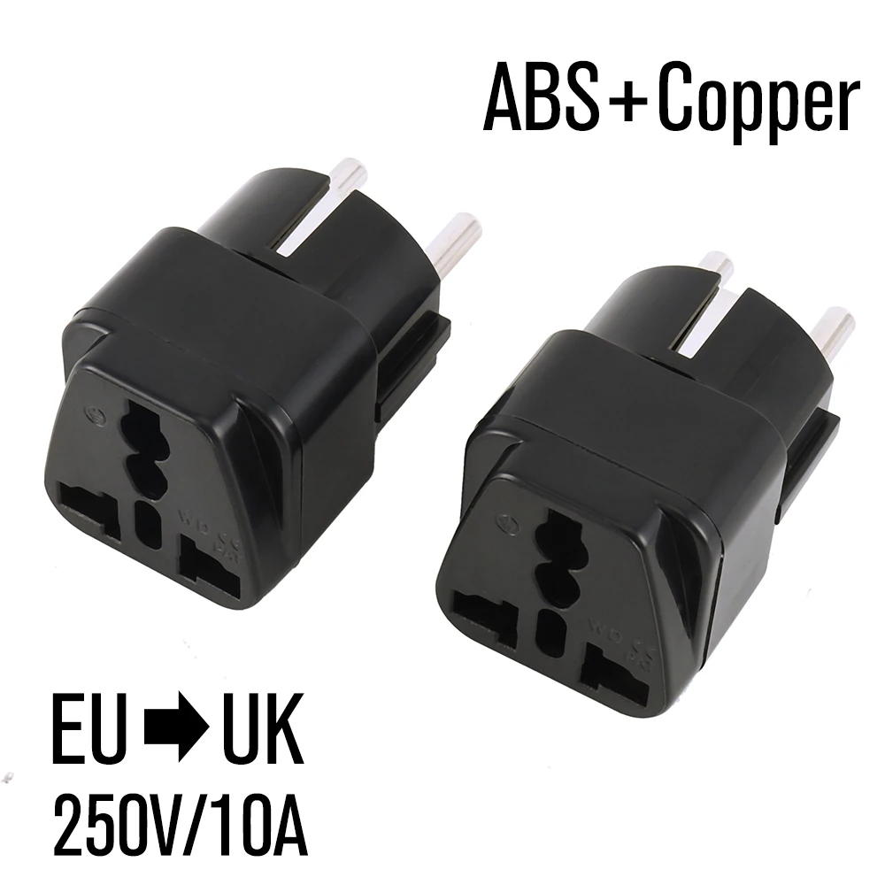 2PCS EU Plug Adapter Power Socket White Global conversion socket plugs ...