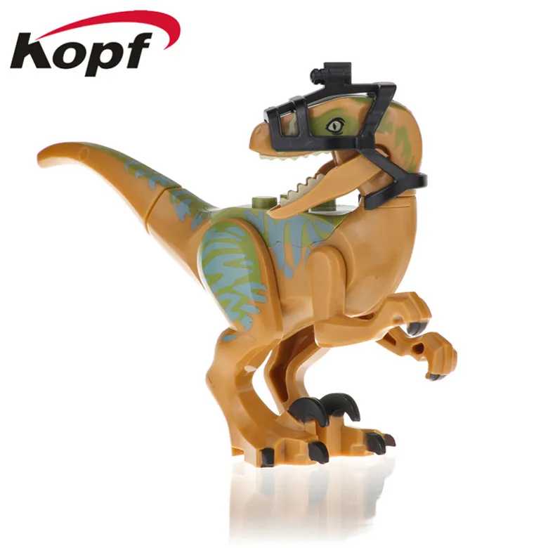 Legoed Jurassic World Dinosaurs Dilophosaurus Velociraptor Building ...