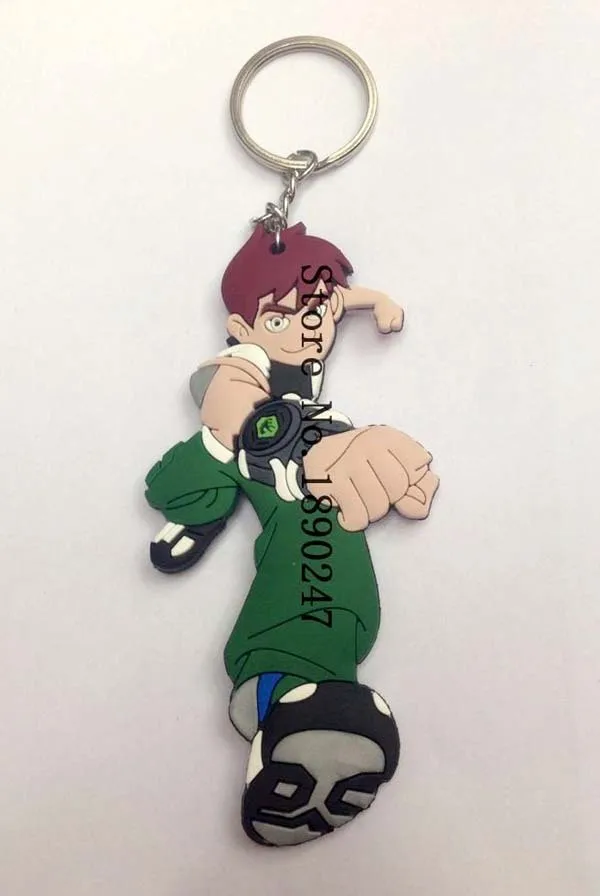 10pcs Ben 10 Brother Figure Toy Keychain Soft PVC Cartoon Key Charms ...
