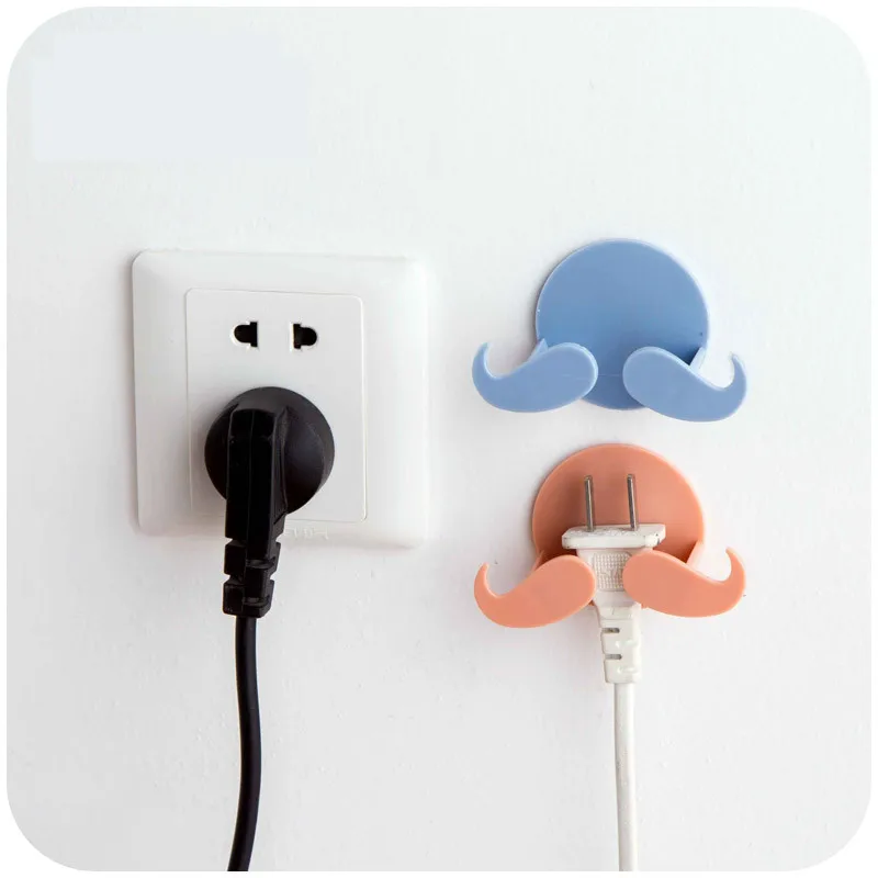 Plastic Plug Hanger Wall Stick Kawaii Beard Key Holder Wall Door Hook ...
