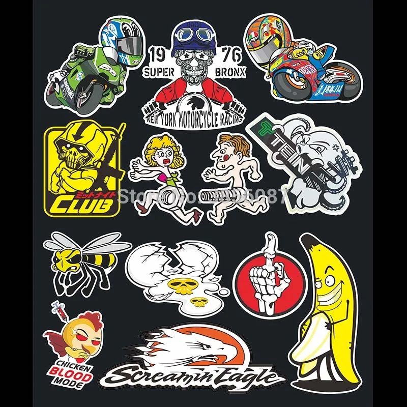 Motorcycle Stickers PVC Reflective car accessories Decals for Racing ...