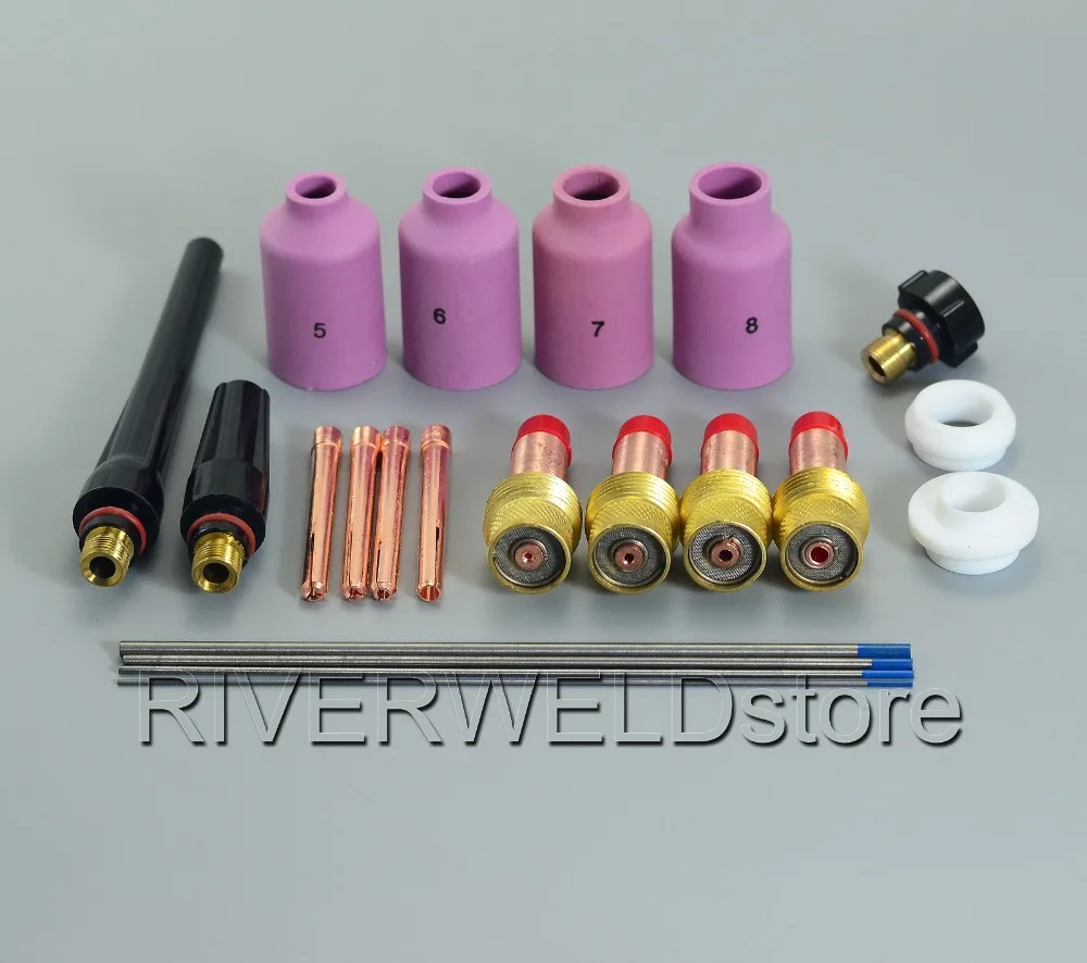 TIG KIT Ceramic Shield Cup & Back Caps & Collet Body Consumables ...