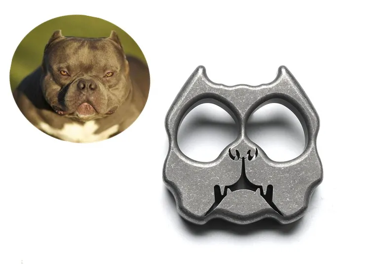 DICORIA Bully dog double ring TC4 Titanium punch daggers outdoor Buckle ...