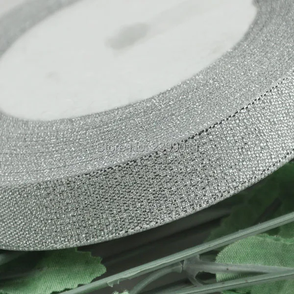(25 yards/lot) 5/8'' (15mm) polyester Silver ribbon Christmas packaging ...