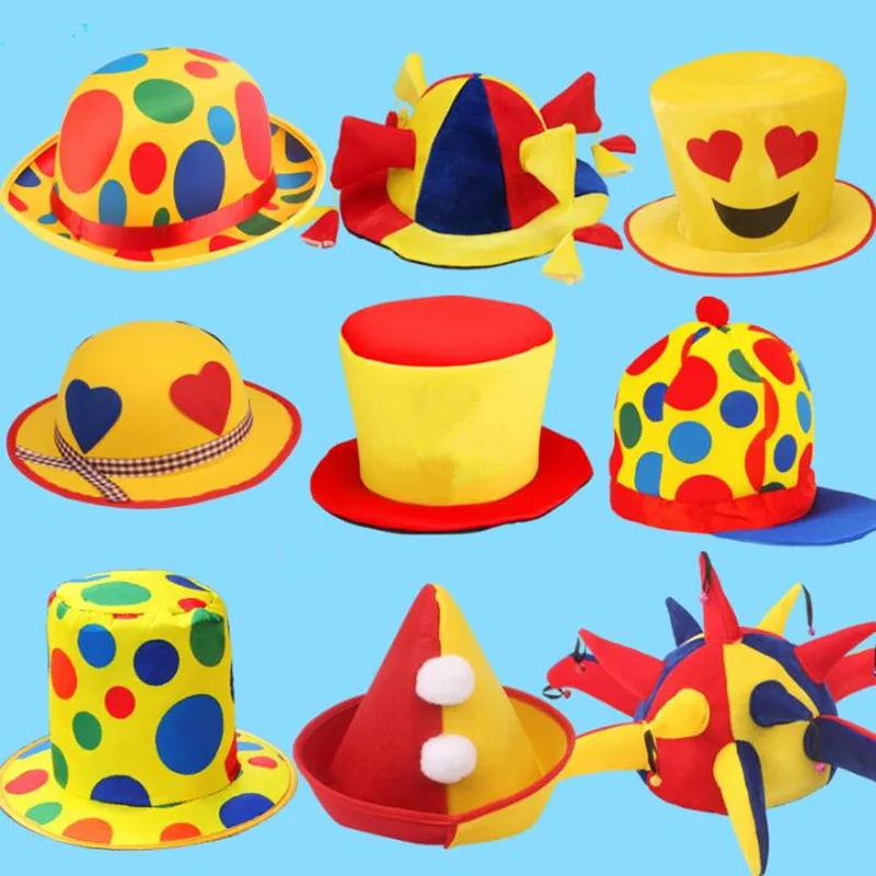 2018 Funny Clown Hat Adults Performance Circus Clown Cosplay ...